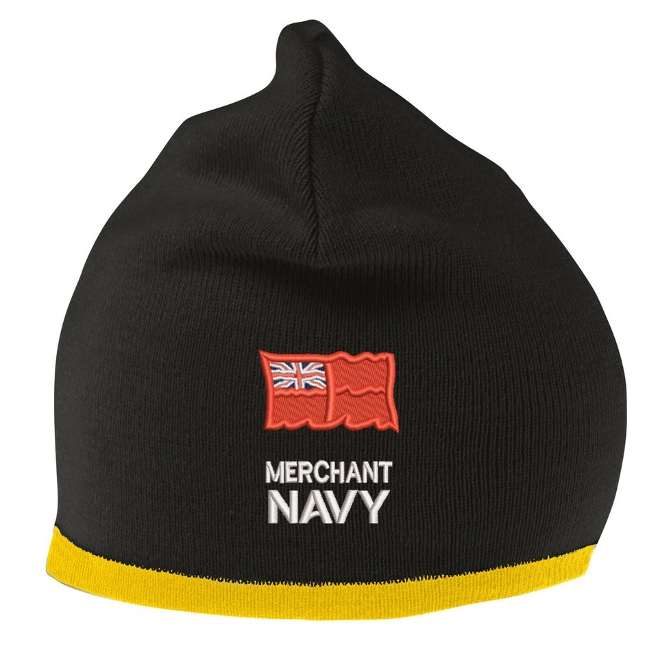 OFFICIAL Merchant Navy Beanie Hat with Embroidered Logo | eBay UK