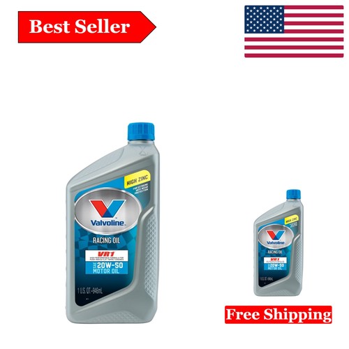 VR1 Racing 20W-50 Motor Oil Pack of 12 Quarts — High Zinc, Race-Proven ...