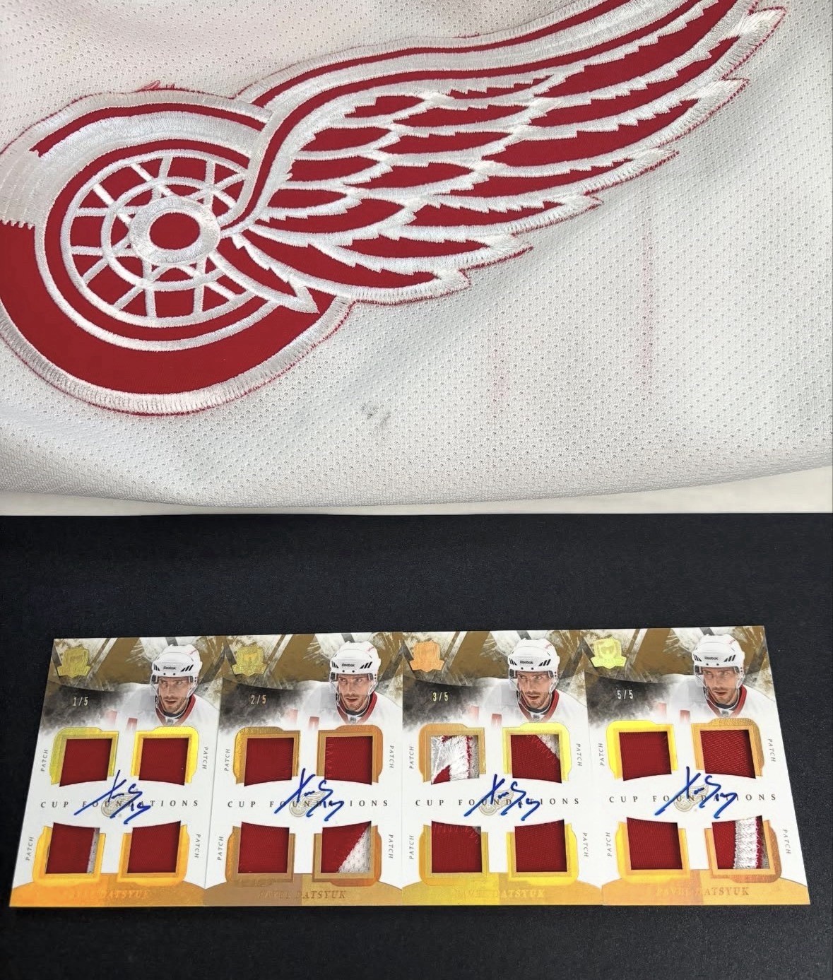 2010-11 UD The Cup Pavel Datsyuk Foundations Quad Game Used Patch Auto ...