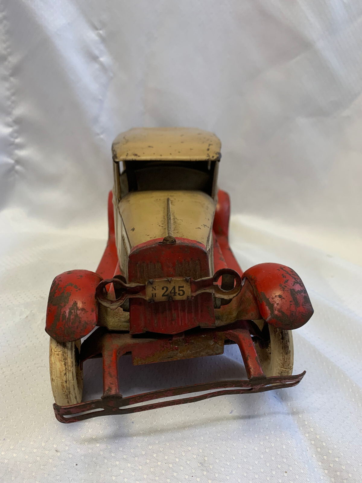 1930's Vtg Kingsbury Brougham Sedan Pressed Steel Clockwork Wind Up Car ...