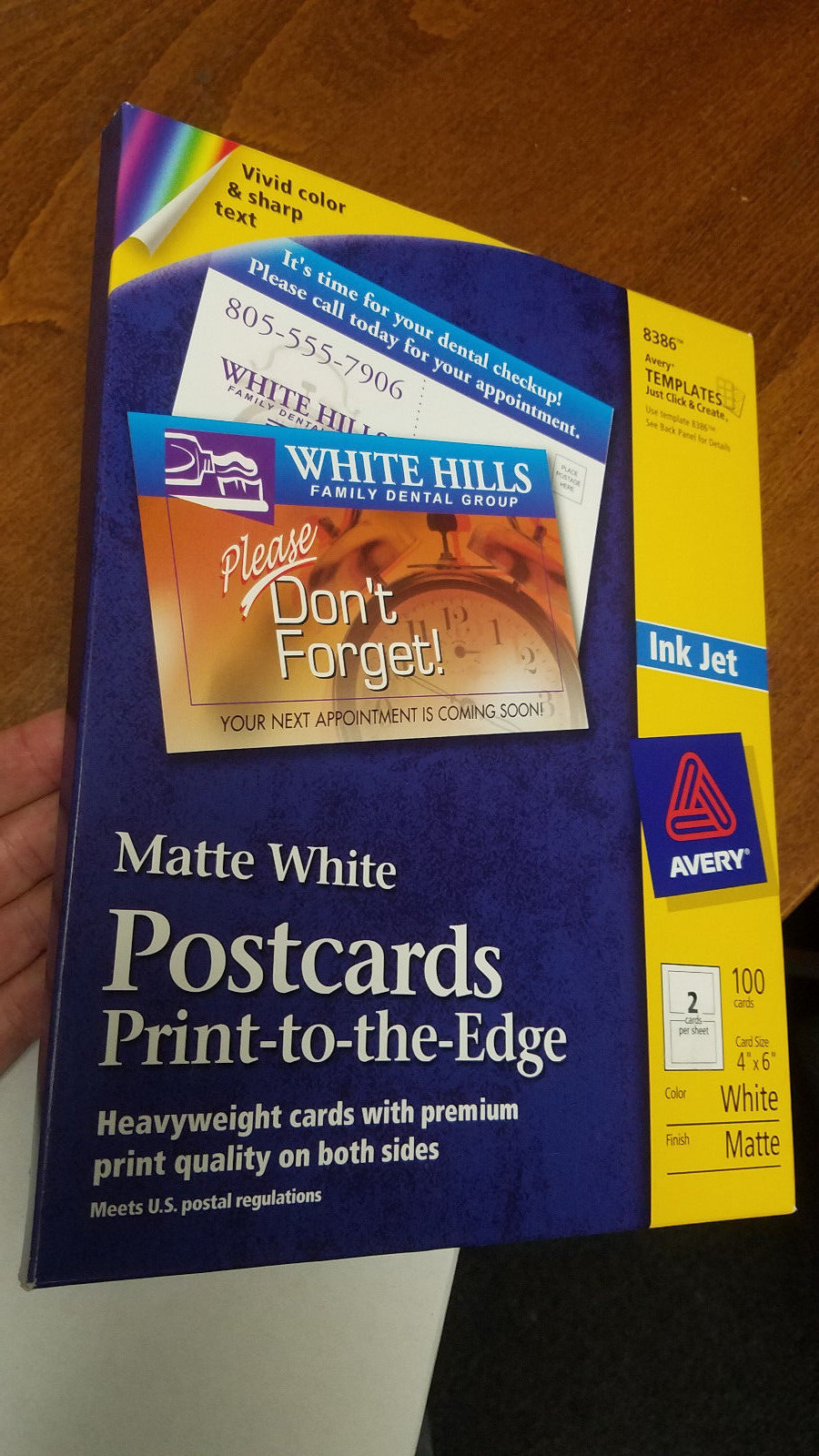 8386 Avery Matte White Matte 4x6 Postcards for Ink jet Printers 100 ...