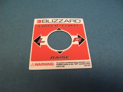 Blizzard Snowplow Decal Lower Float Raise Left and Right 3M Decal | eBay