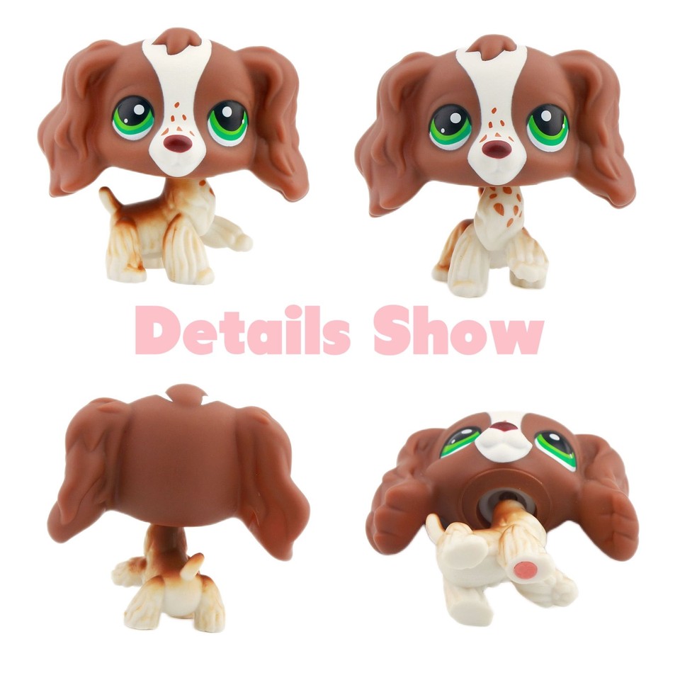 Pet Shop LPS Old LPS Cocker Spaniel 156 Brown White Green Eyes and ...