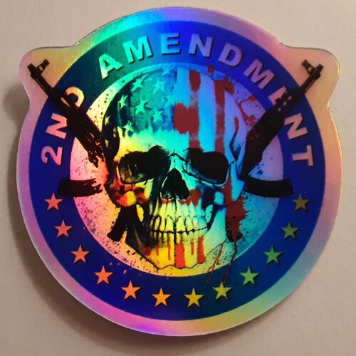 2nd Amendment Skull Gun sticker Rifle hard hat decal American USA ...