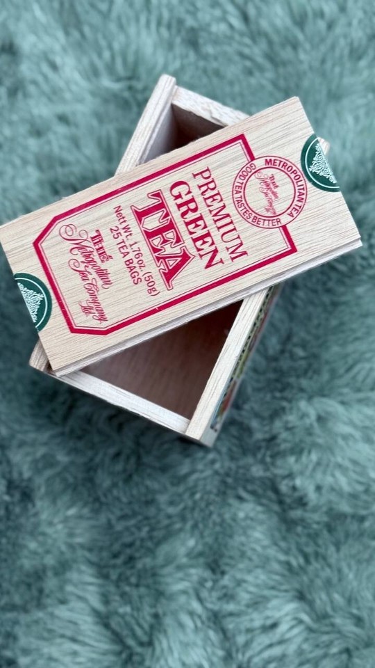 Vintage-Inspired Tea Boxes – Strawberry Green Tea – Wooden Storage ...