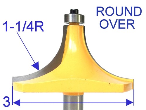 1pc 1/2" SH 1-1/4" Radius Round Over Router Bit S | eBay