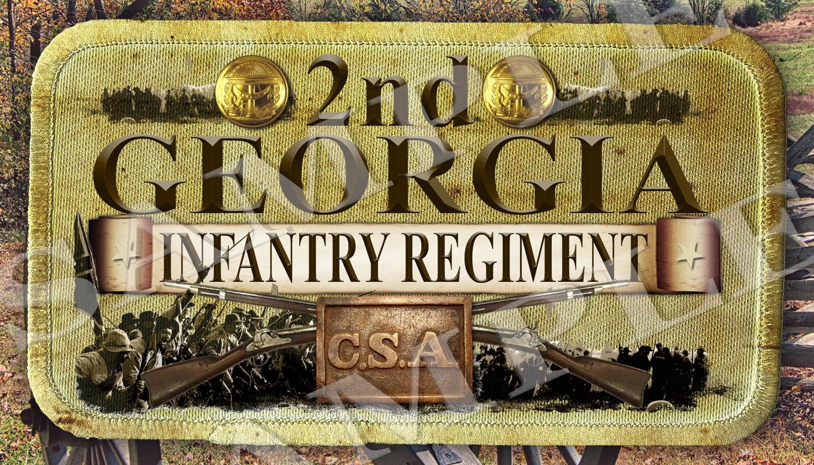 2nd Georgia Infantry CSA American Civil War themed LARGE Iron on patch ...