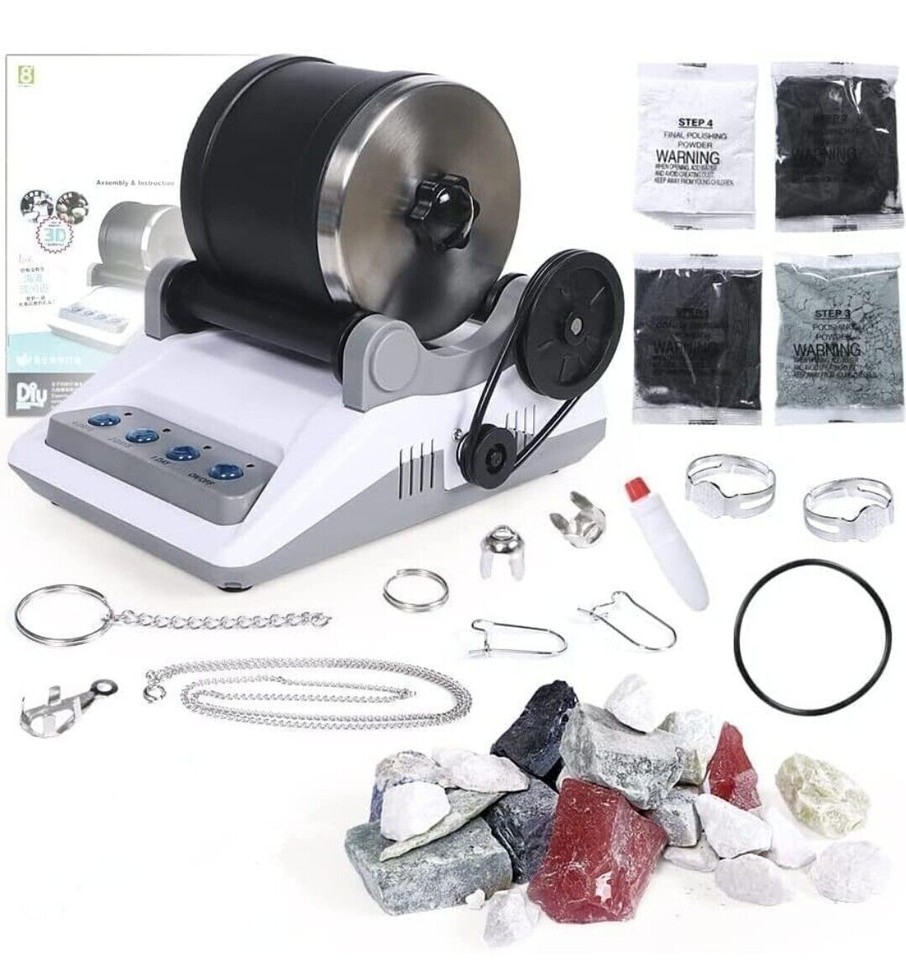 Hobby Rock Tumbler Ki Rock Polisher Starter Kit Polisher Machine Rough ...