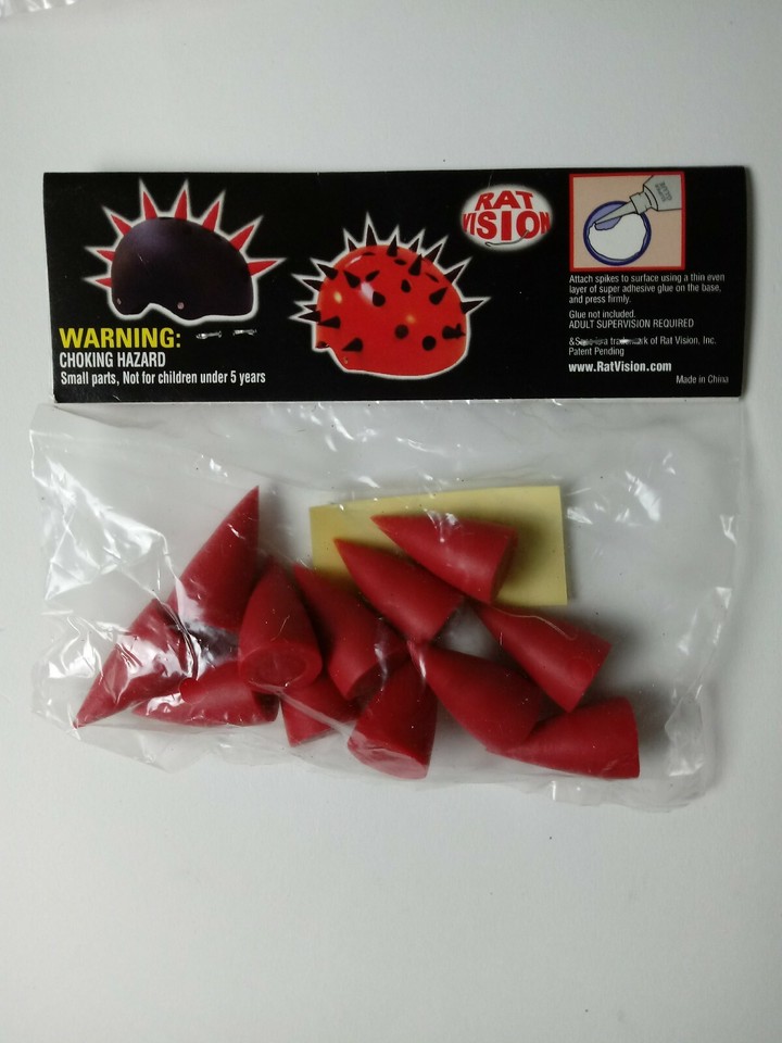 Rubber Helmet Spikes, & Sane Rat Vision 1.25" Red With Sticker | eBay