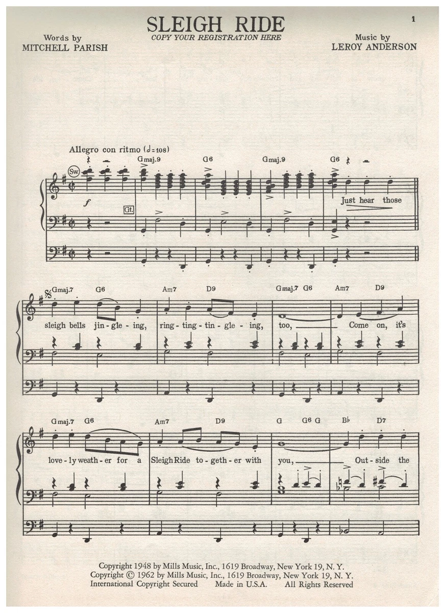Sleigh Ride Sheet Music