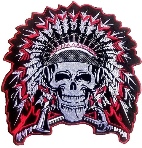 Motorcycle Indian Head Bike Patches Skull Axe Indian Motorbike Vest ...
