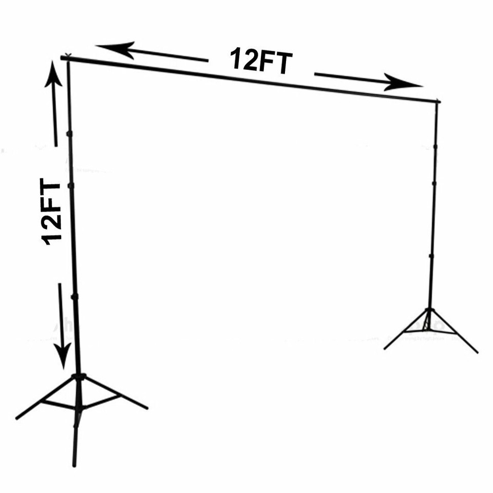12ft x 12ft Black BACKDROP STAND KIT Photo Background Wedding Party ...