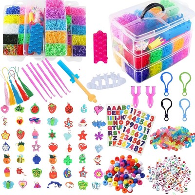 Tuilful Loom Band Kit, 15000+ Loom Rubber Bands in 25 Colors with ...