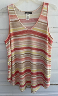 Gyft Size M Lightweight Soft Sweater Coral Yellow Tan White Soft Tank ...