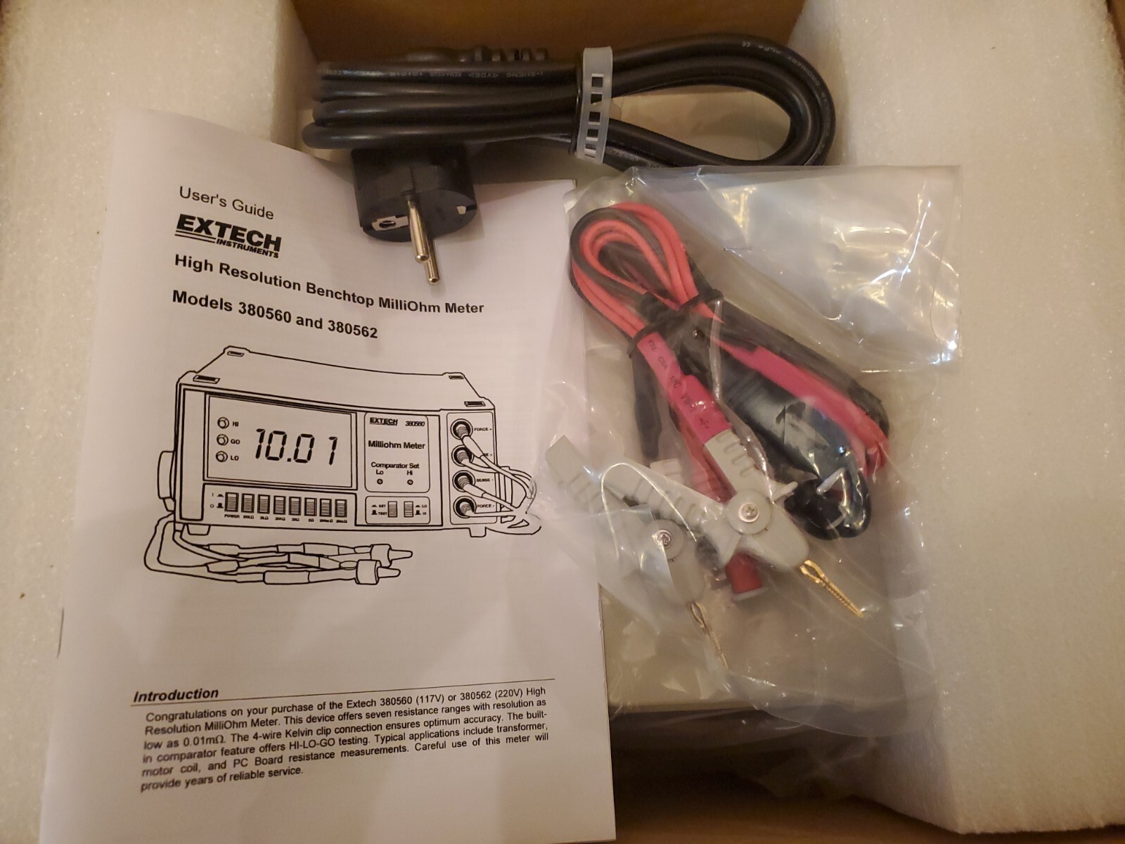 Extech 380562 High Resolution 220VAC Precision Milliohm Benchtop ...