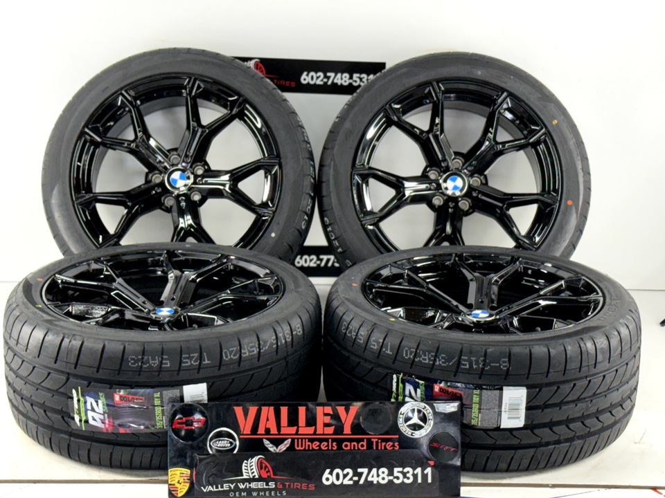 20INCH RIMS TIRES SET BMW E70 F15 X5 E71 X6 OEM Y-Spoke 20x11/10 612M ...