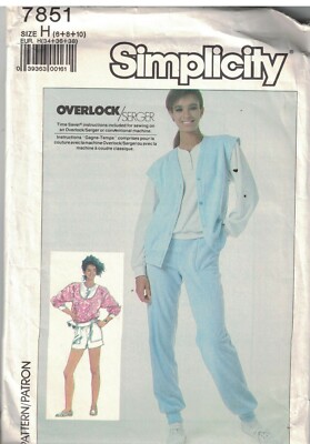 7851 UNCUT Simplicity SEWING Pattern Misses Knit Top Vest Pull on Pants ...