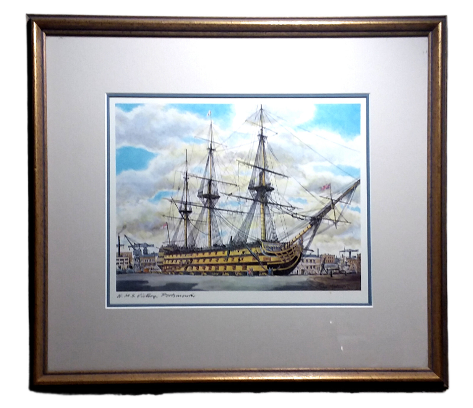 Beautiful Framed Print - HMS VICTORY, PORTSMOUTH by British Artist John ...