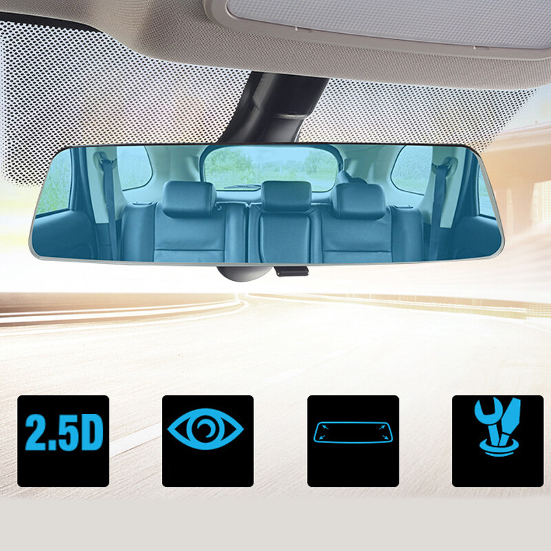 Blue Anti-Glare Rear View Flat Mirror Extension Universal Car Interior ...