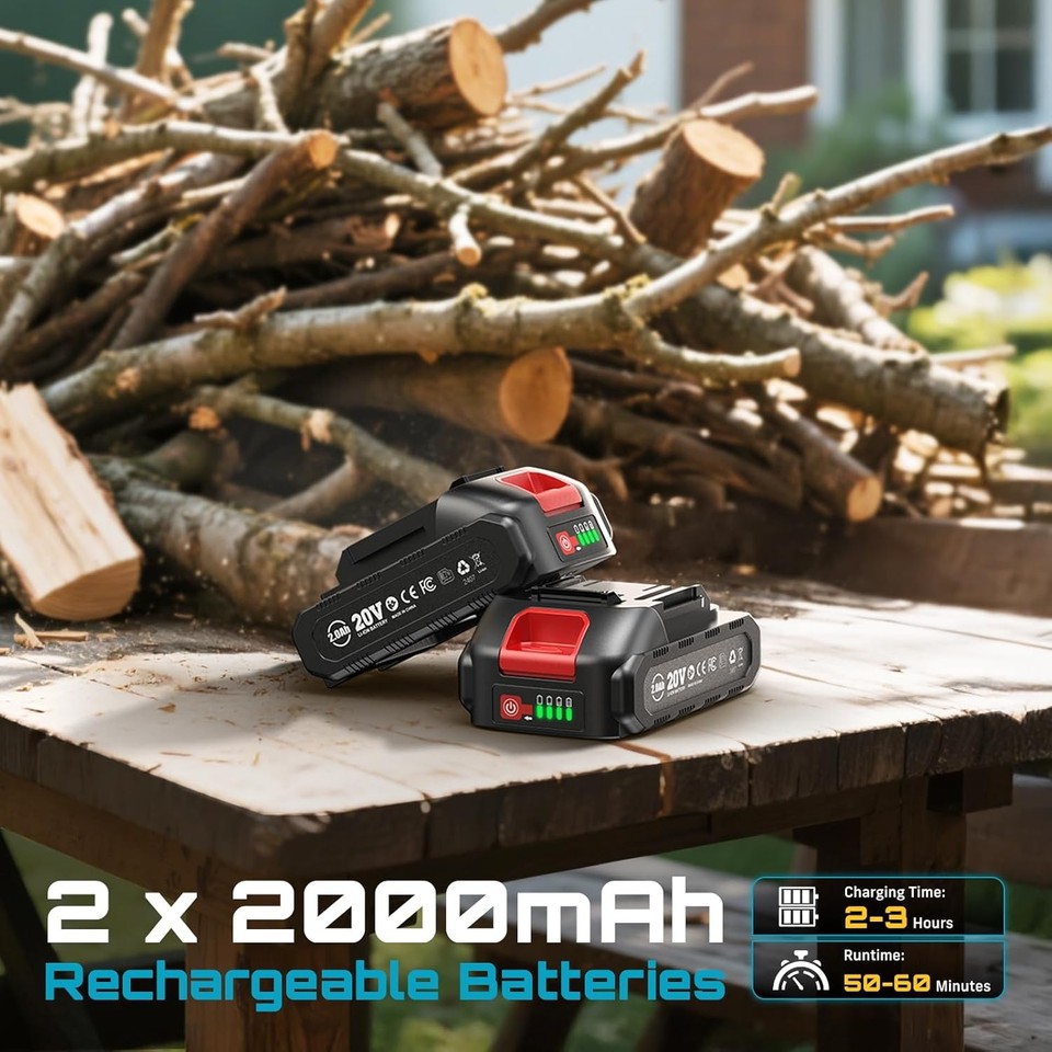 SEESII Cordless Mini Chainsaw Pruning Shears Combo kit 6" Electric Saw ...