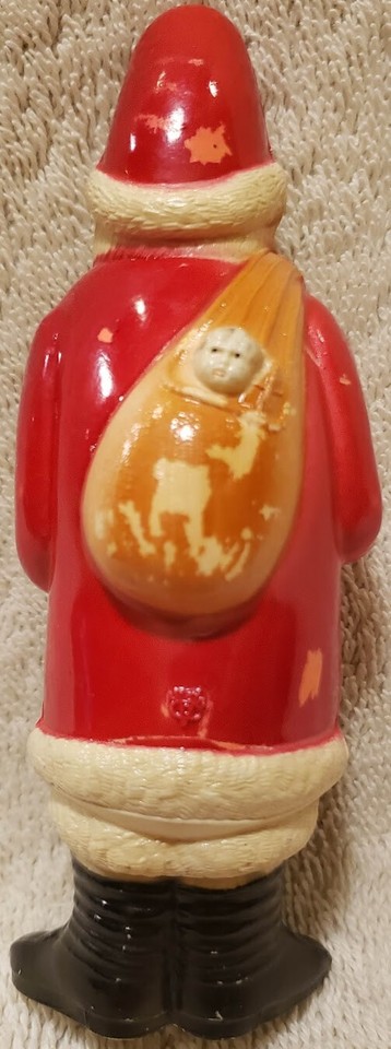 VINTAGE 1930'S CELLULOID SANTA CLAUS CHRISTMAS BABY RATTLE 5" TALL MADE ...