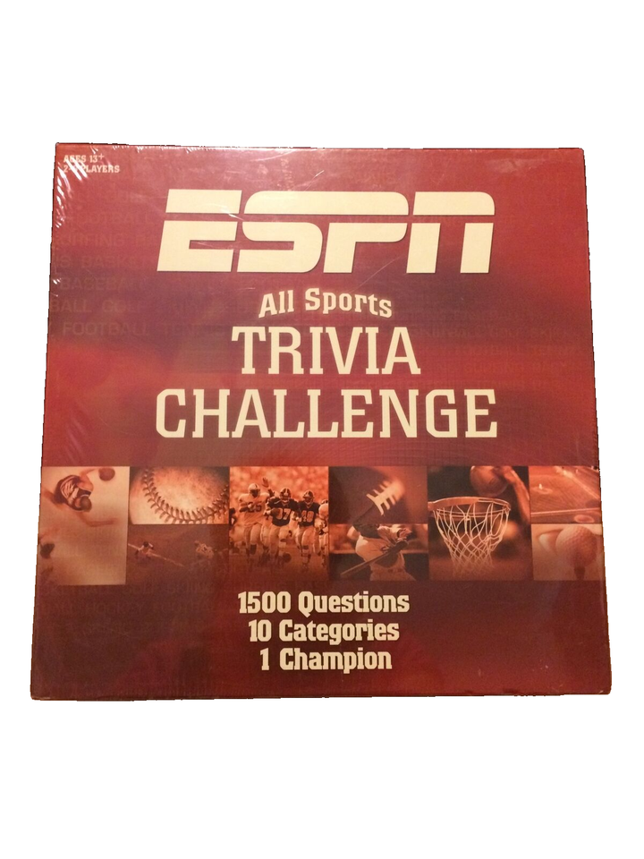 ESPN All Sports Trivia Challenge Board Game Strategy Luck Knowledge New ...