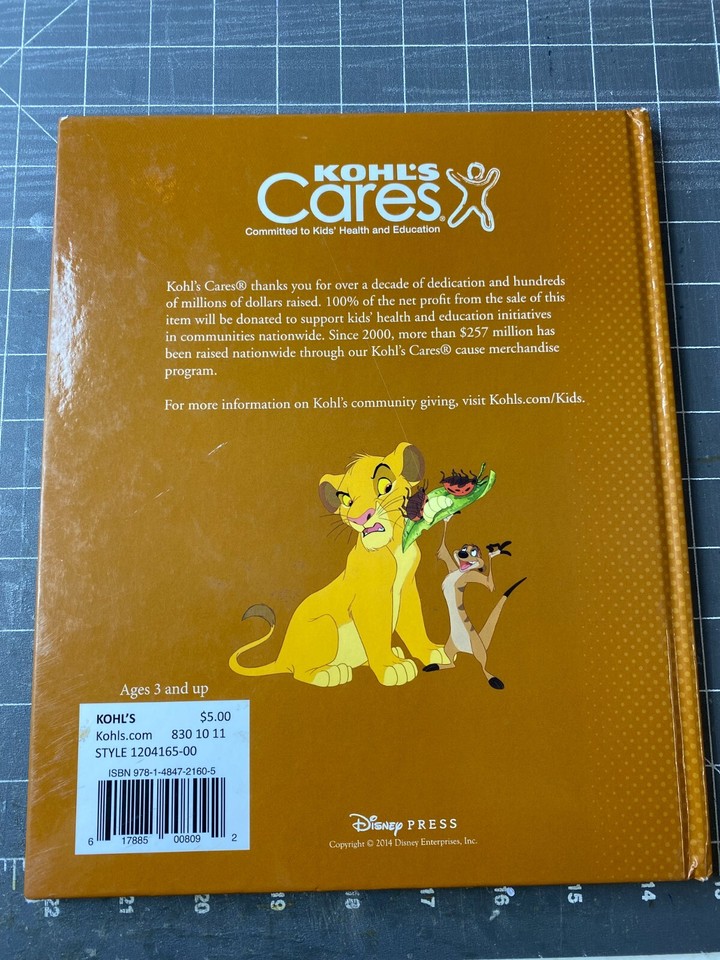 Disney The Lion King Hardcover Book Classic Story Simba Scar Rafiki | eBay