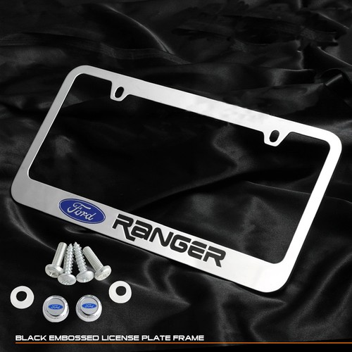 For Ford Ranger Truck Chrome Cast Zinc Metal License Plate Frame Logo ...