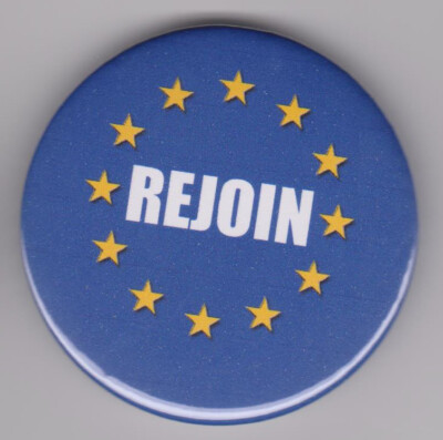 Rejoin! Anti-Brexit protest badge - Pro-EU pin supporting UK in ...