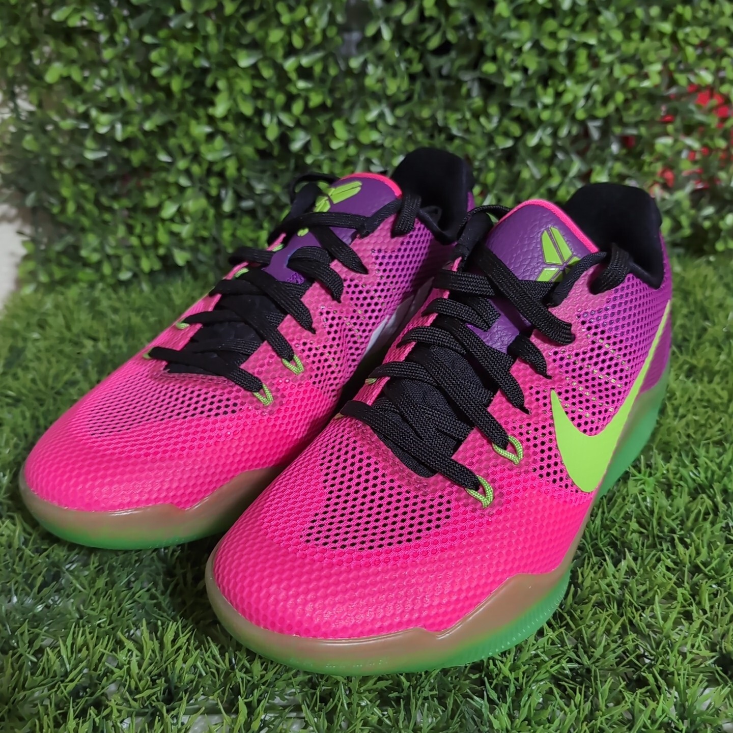 New Kobe Nike XI Mercurial Soccer Neon Pink Green Purple FCB 846183 635 ...