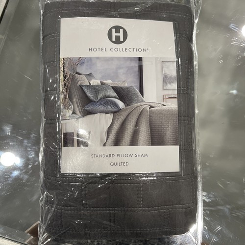 Hotel Collection Composite (2) Quilted Standard Shams- Charcoal | eBay