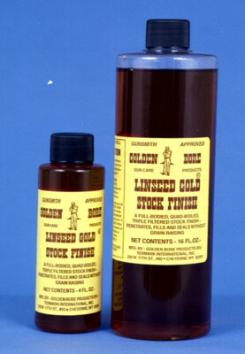Golden Bore "Linseed Gold"Gun Stock Finish -2ea x 4 Oz Bottles-BELOW ...
