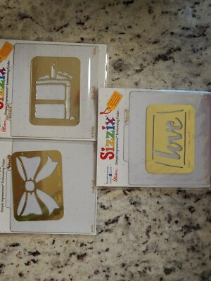 Sizzix Simple Impressions Embossing Folder Lot of 3 -- Love, Birthday ...
