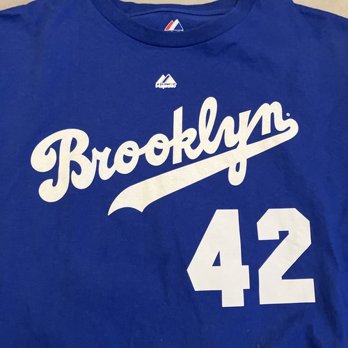 NWOT- Majestic - Brooklyn Dodgers - Jackie Robinson- Player Uniform T ...