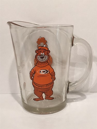 Vintage 1970's A & W Root Beer Heavy Glass Serving Pitcher “Rooty” Root ...