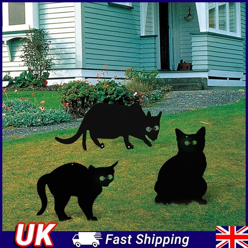 3PCS Black Metal Scare Cats Pest Control Scarer Repeller Cat Deterrant ...