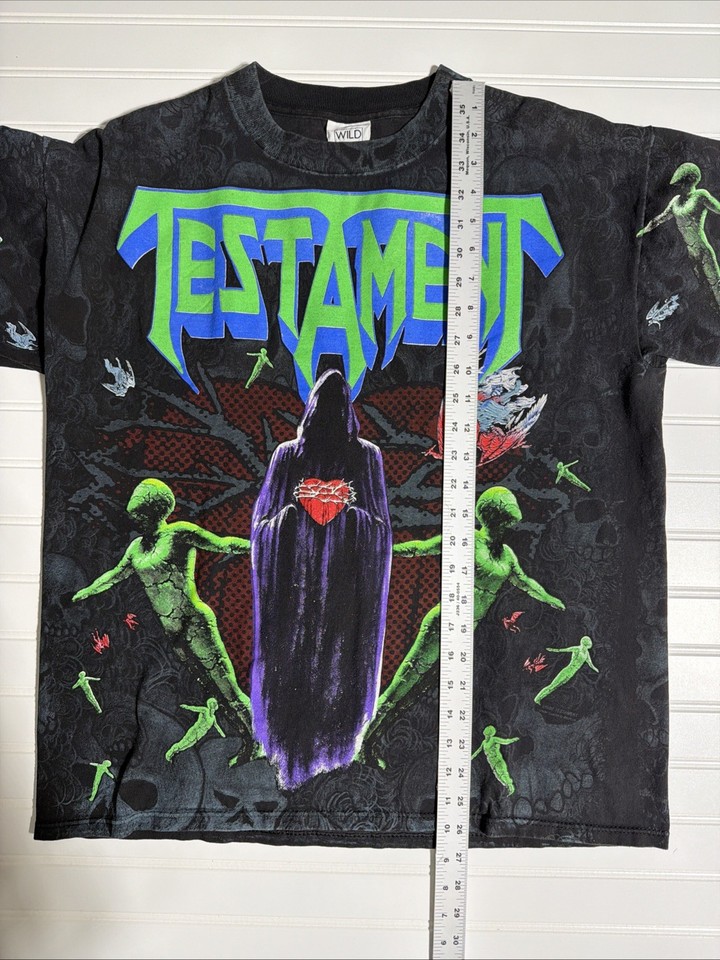 Vintage 1992 Testament AOP Metal Band Tee Shirt Sz Large RARE Wild Oats ...