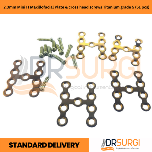 2.0mm Mini H Maxillofacial Plate & cross head screws Titanium grade 5 ...