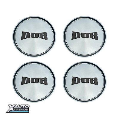 4 x Dub Wheel Center Cap Gloss Double Dark Tint Black Logo 1015-09 ...