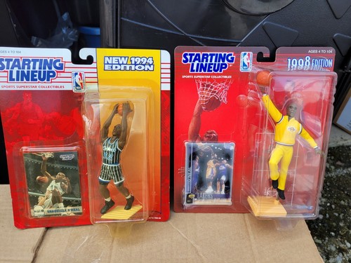 2pc lot STARTING LINEUP SLU Shaquille Oneal Shaq 1994,1998 Rookie cards ...