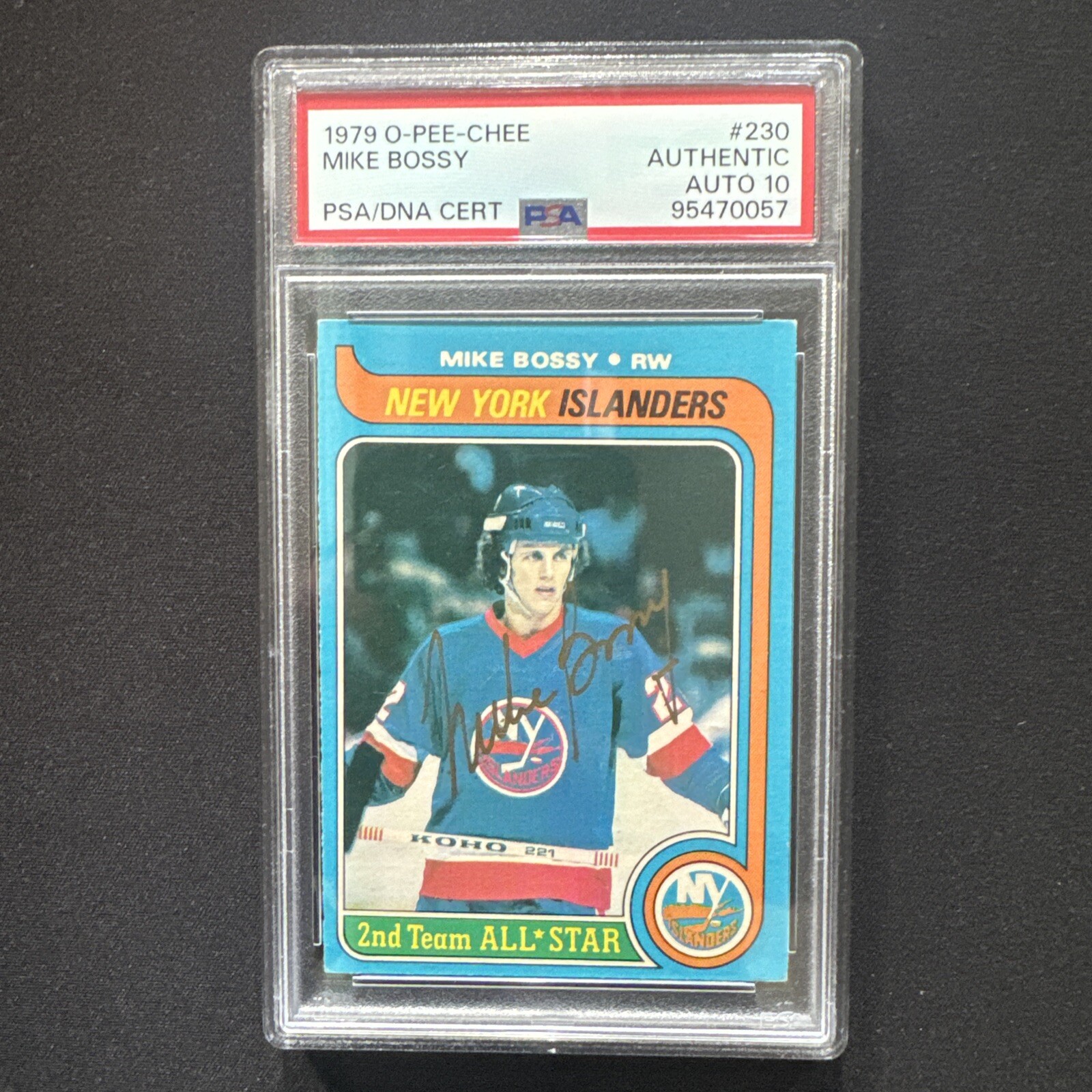 1979 O-PEE-CHEE OPC HOCKEY #230 MIKE BOSSY ISLANDERS HOF PSA AUTO 10 ...