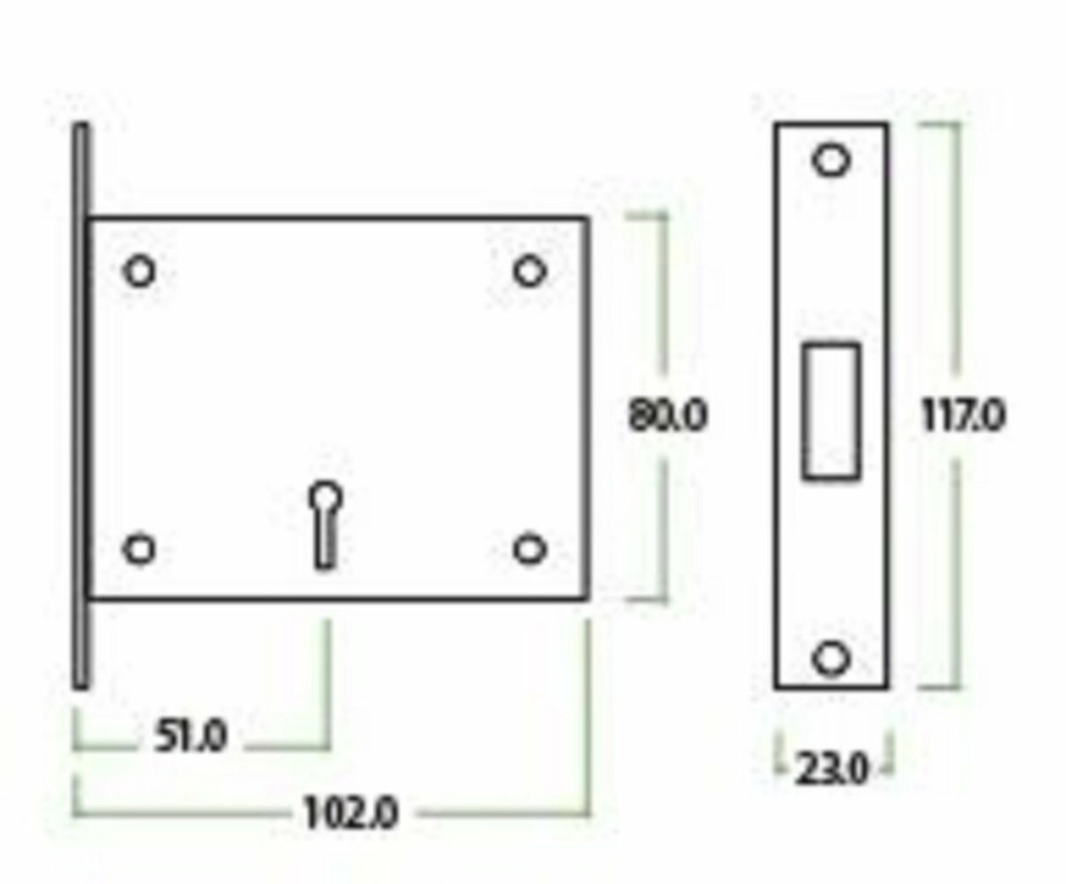 London Fire Brigade Lock FB1 FB2 Mortice Deadlock 3 Lever c/w 1 Key ...