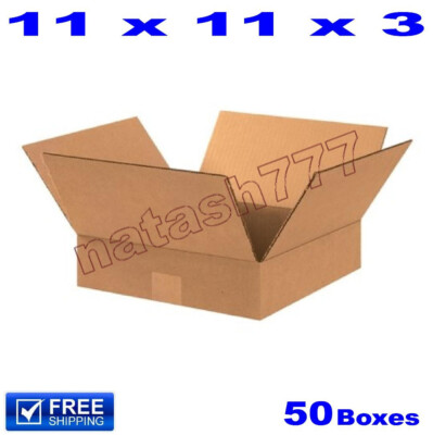 50 - 11x11x3 Cardboard Boxes 32-ECT Mailing Packing Shipping Corrugated ...