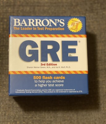 Barron’s GRE 3rd Edition GRE Cards Boxed Set New Open Box Study Guide ...