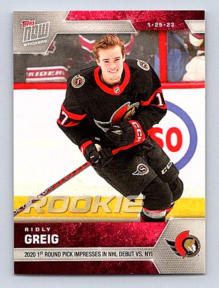 RIDLY GREIG 2022-23 TOPPS NOW HOCKEY STICKER #172 | eBay