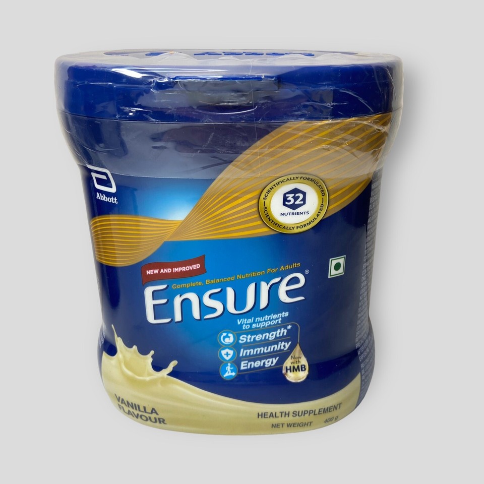 Abbott Ensure Vanilla Drink Powder Supplement Lot Of 3 MADE IN INDIA 11 ...