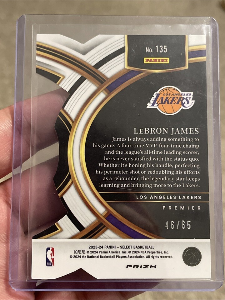 2023-24 Select Basketball Lebron James #135 Premier Orange Die Cut ...