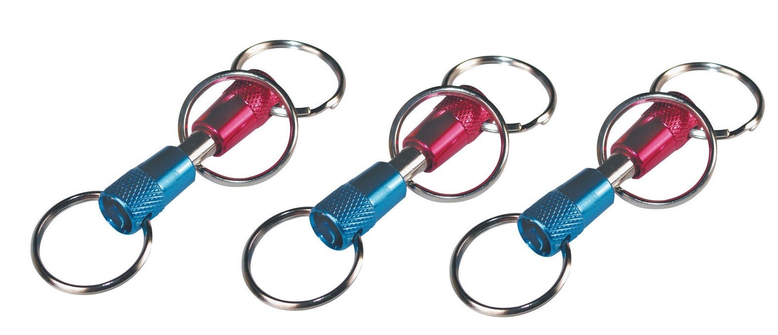 3 ~Hillman Metal Blue/Pink Pull A part Valet W/3 - 1" Split Rings Key ...