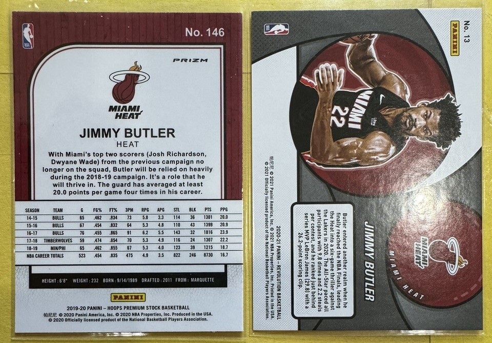 Jimmy Butler Card Lot x2 Panini Revolution Vortex Hoops Premium Miami ...