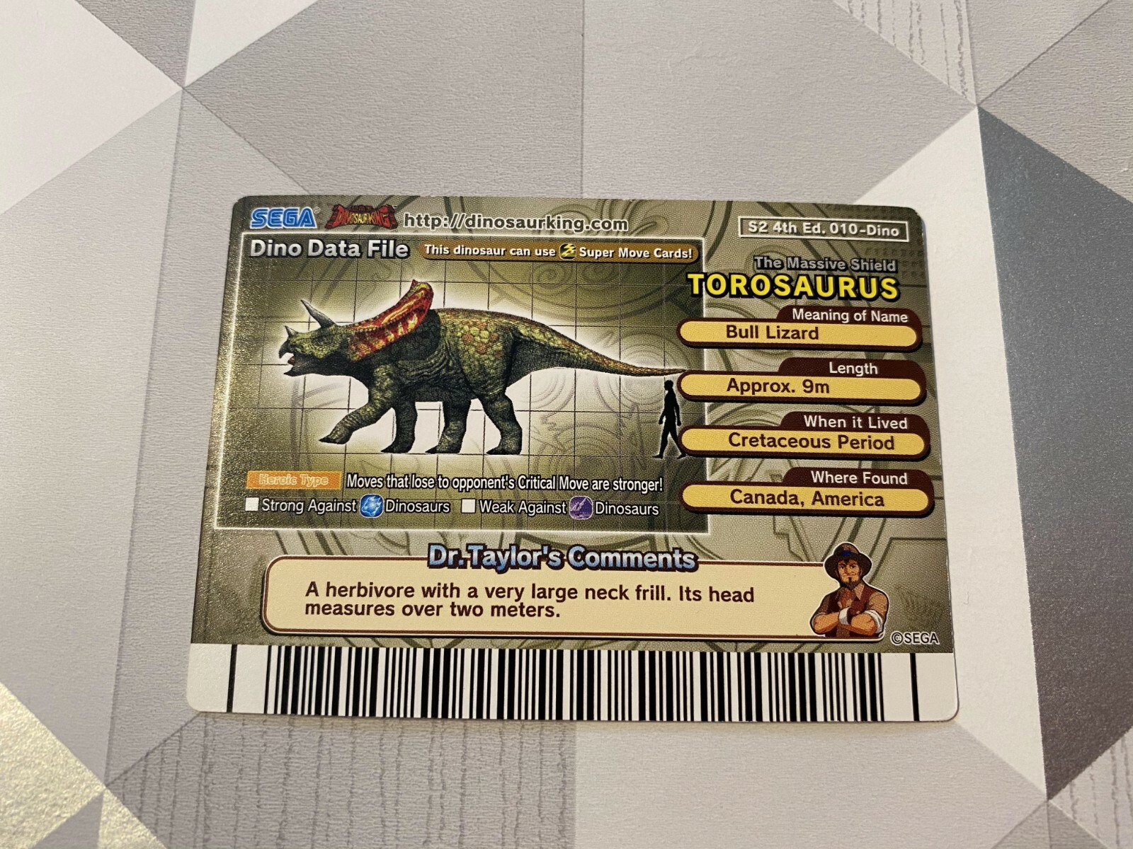 SEGA Dinosaur King Card [Series 2 4th Edition] 010-Dino - Torosaurus ...